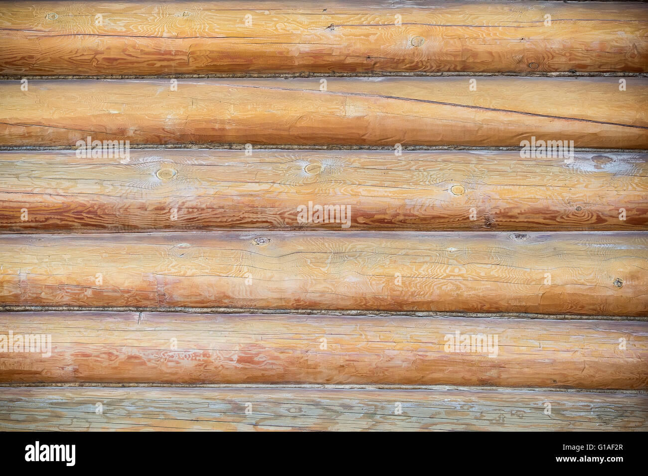 wooden wall made from logs Stock Photo - Alamy
