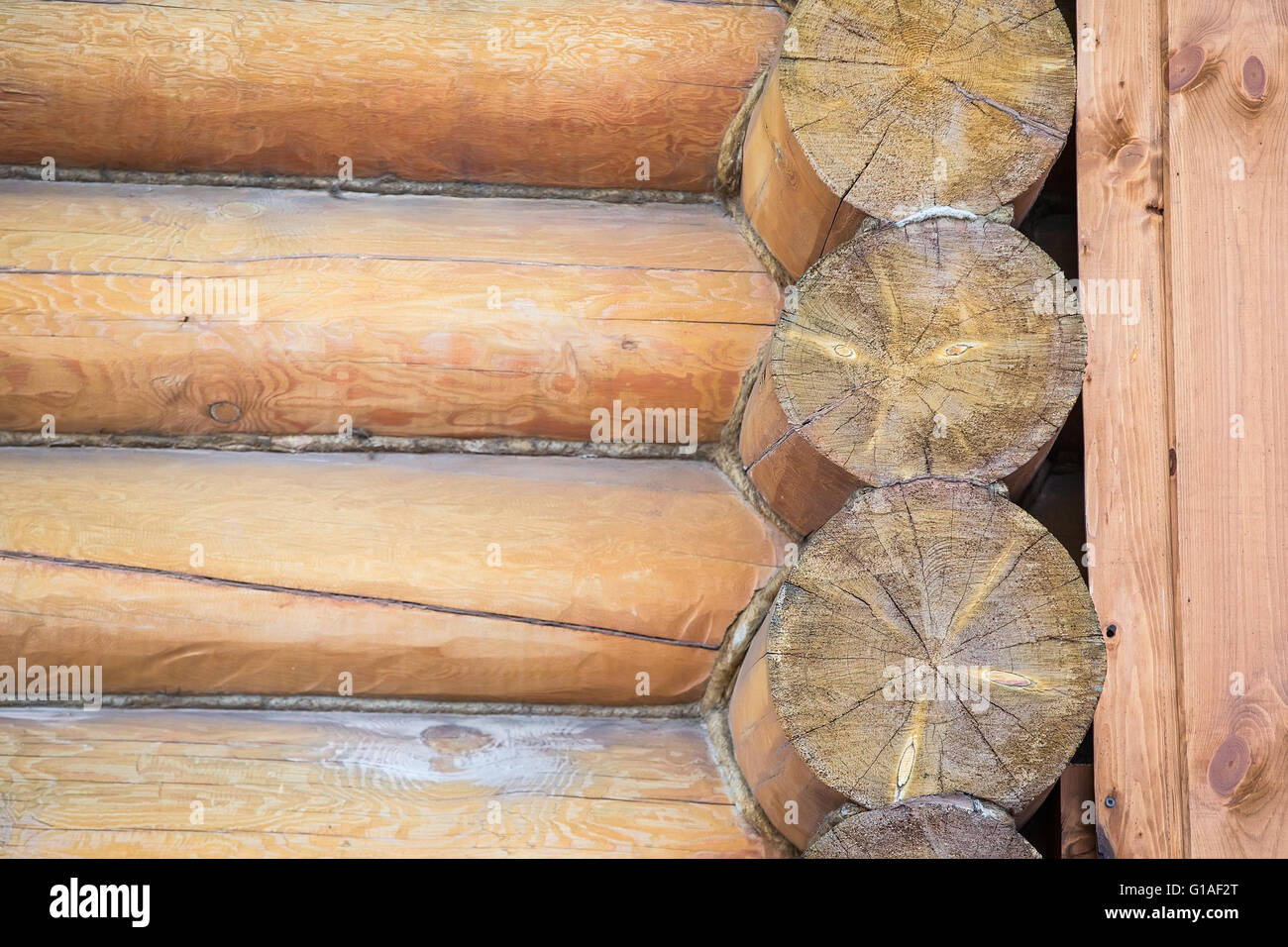 Yellow wooden wall made pine hi-res stock photography and images - Alamy