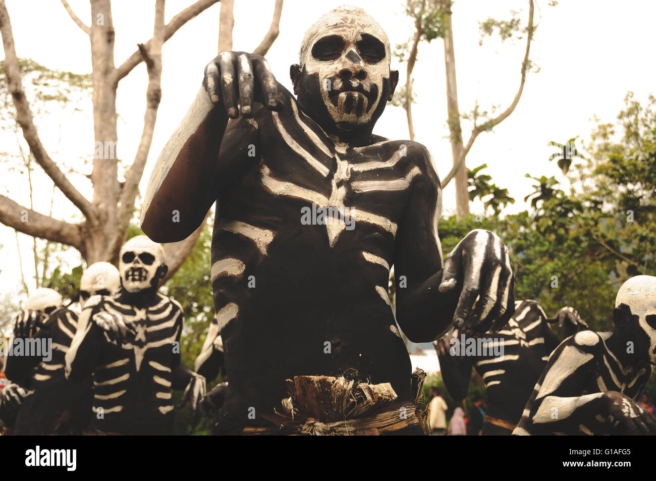 The Chimbu skeleton tribe in Piaya village near Mt Hagen, Papua New ...