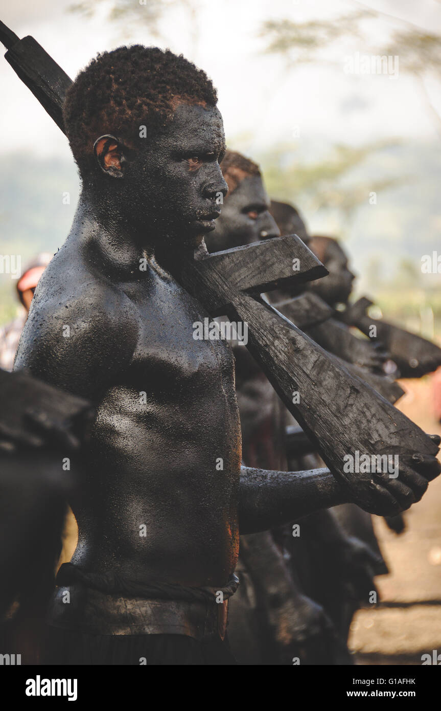 The Baiyer Marching Group in Mt Hagen, Papua New Guinea Stock Photo - Alamy