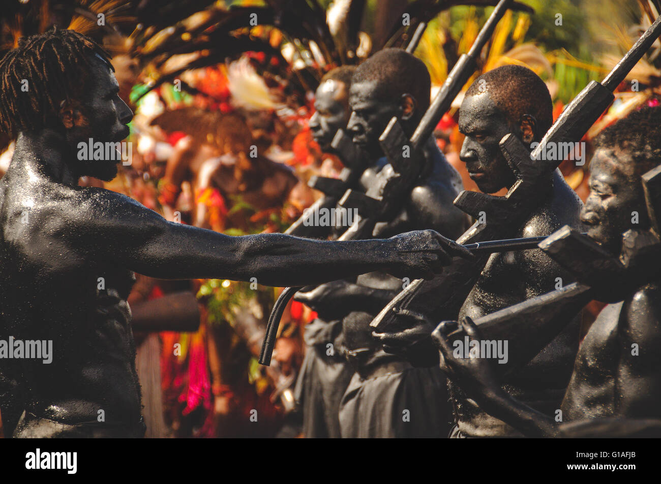 The Baiyer Marching Group in Mt Hagen, Papua New Guinea Stock Photo - Alamy