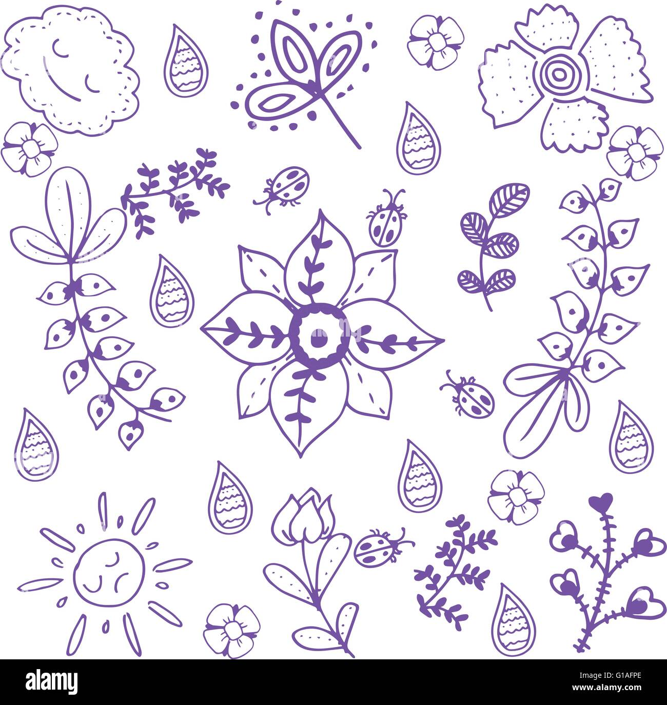 purple flower of doodle art Stock Vector Image & Art - Alamy