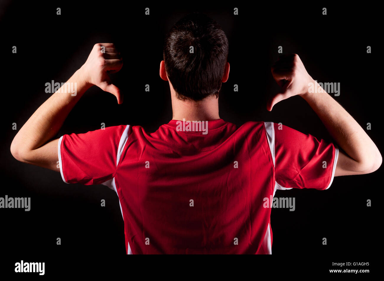 Boy soccer player back shot hi-res stock photography and images - Alamy