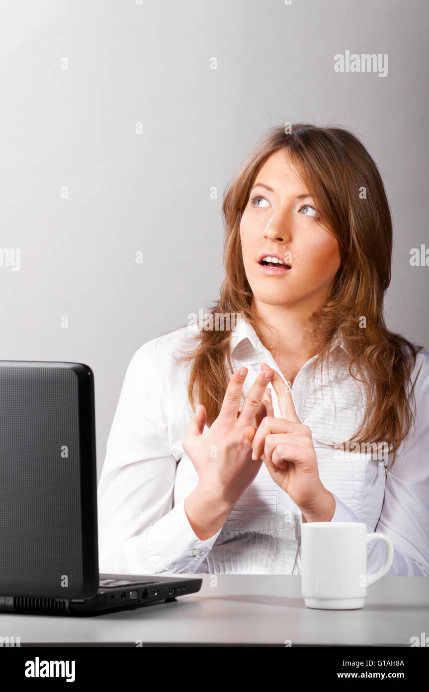 counting business woman Stock Photo - Alamy