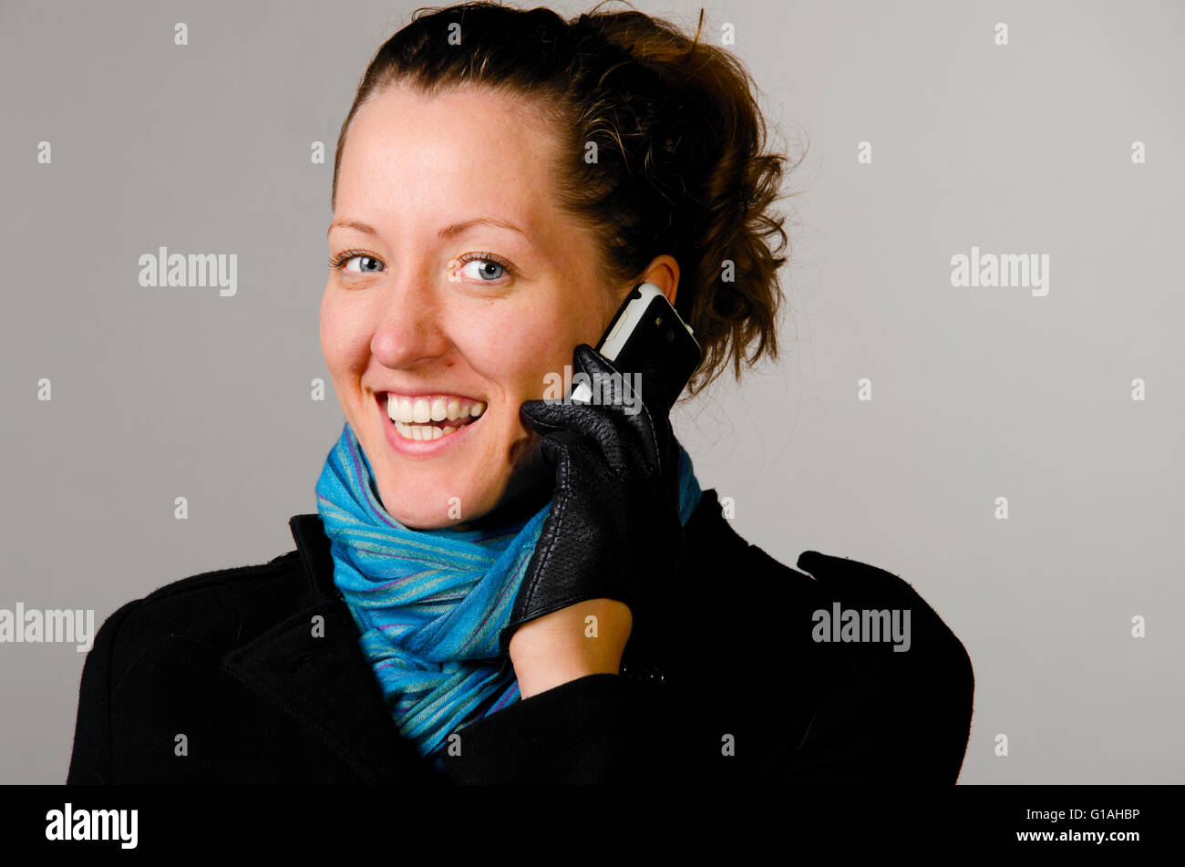 woman with mobile phone Stock Photo - Alamy
