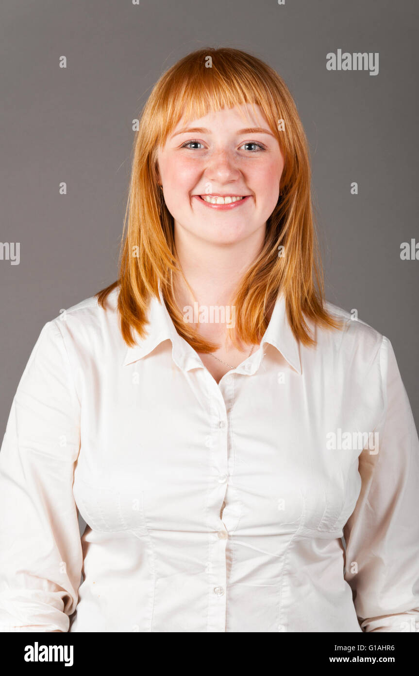 Pretty caucasian woman freckles standing hi-res stock photography and ...