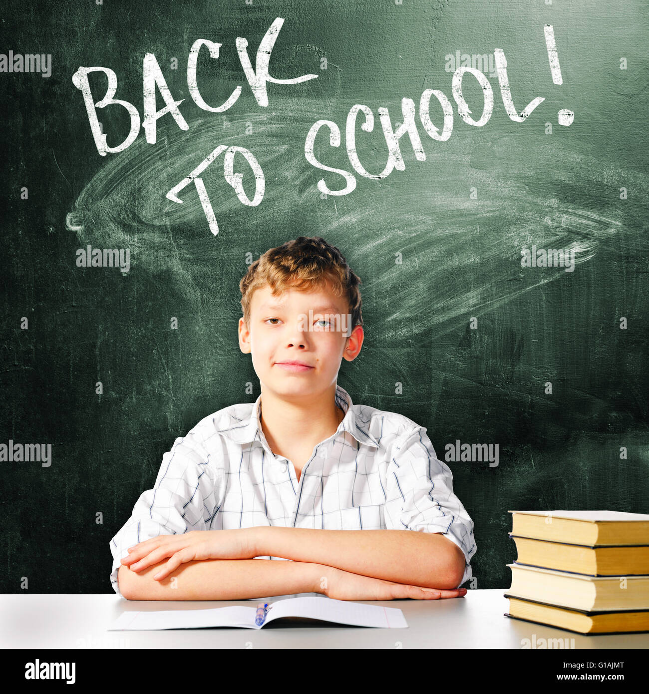 Blonde boy school hi-res stock photography and images - Alamy