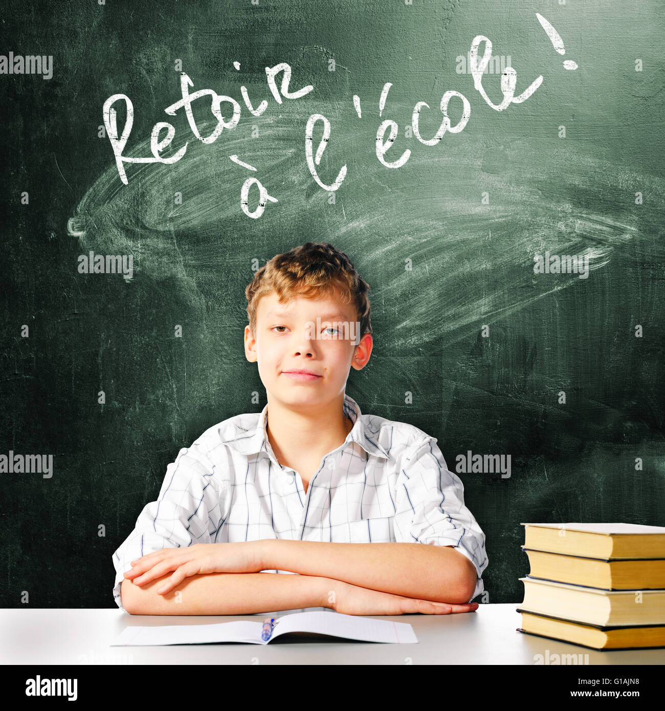 Child learning french school hi-res stock photography and images - Alamy