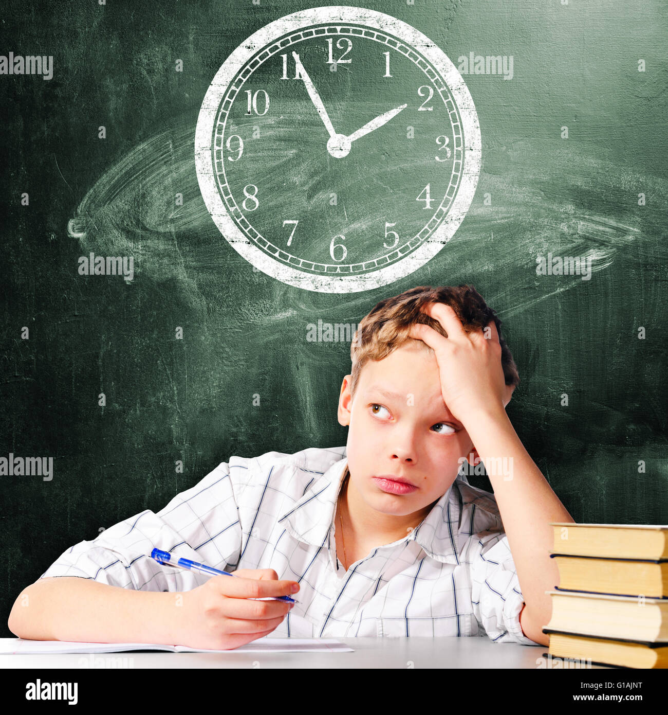 sad school boy Stock Photo - Alamy