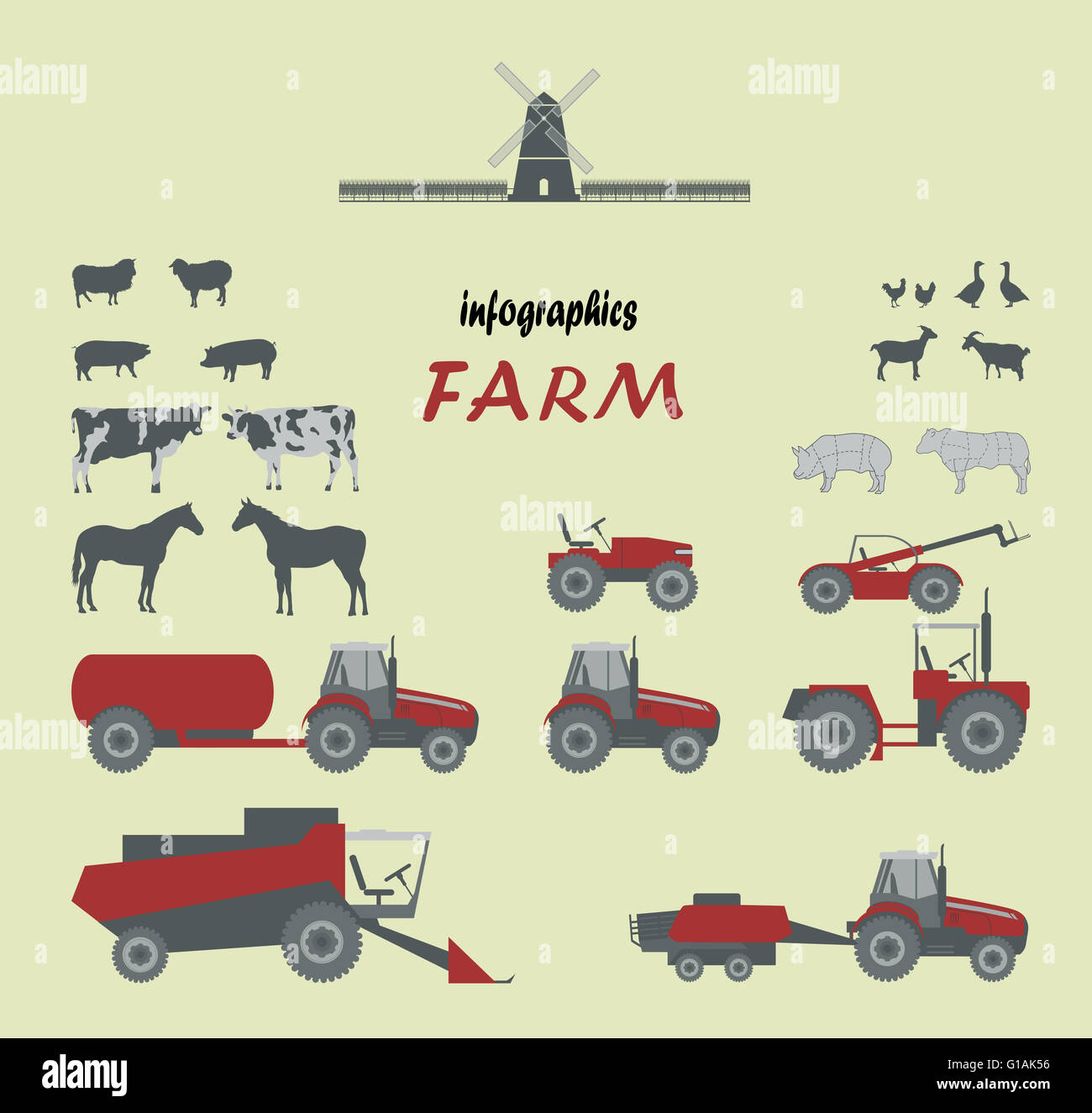Farmer infographic hi-res stock photography and images - Alamy