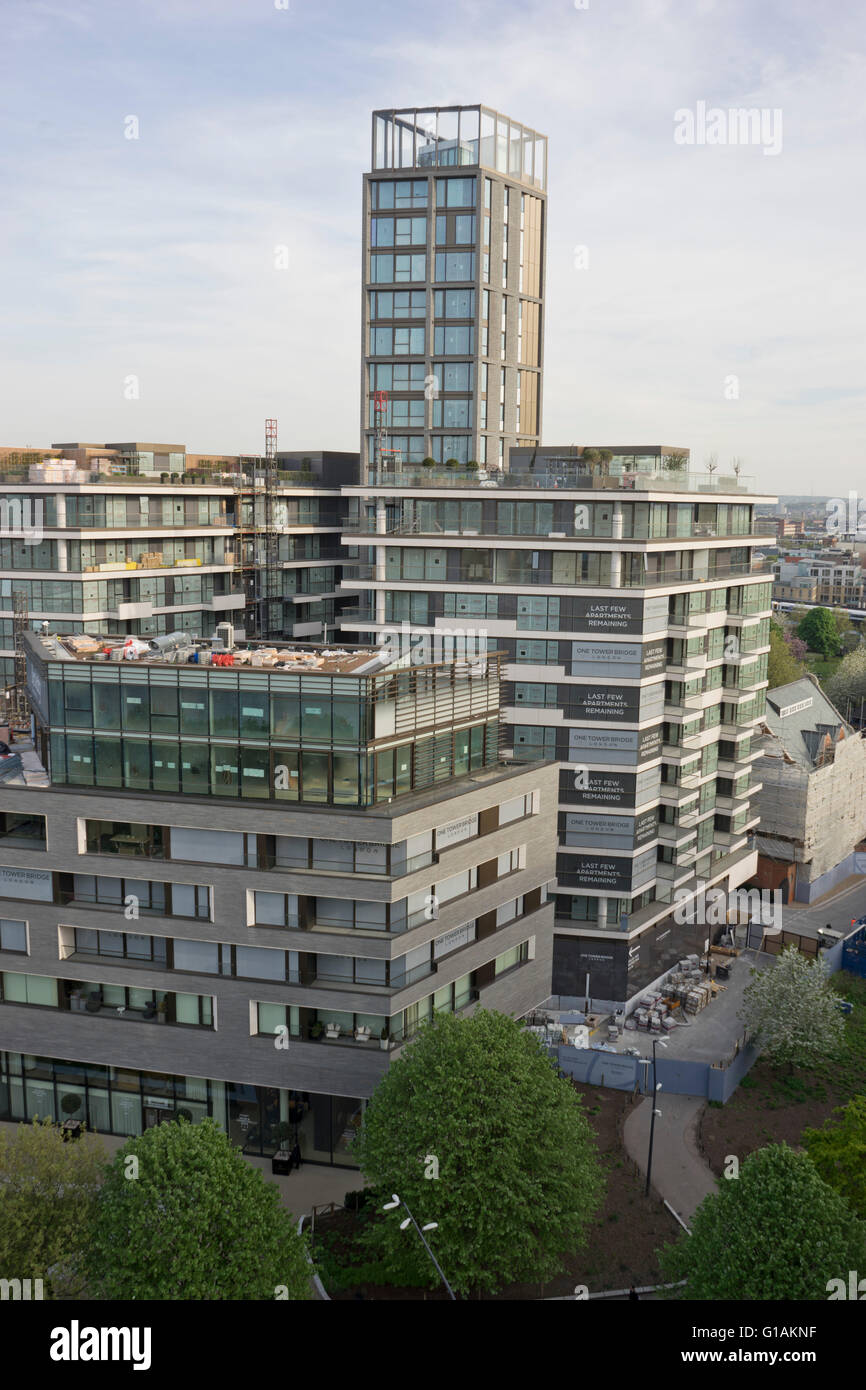 Views of new luxury housing developments near City Hall, London, UK ...