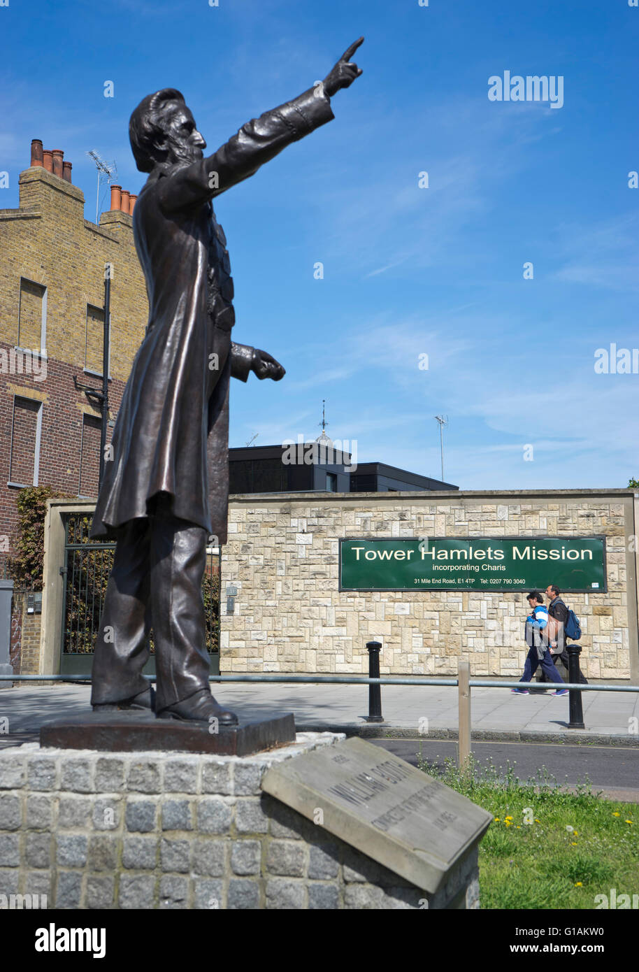 Statue of Salvation Army founder, William Booth in east London, UK ...