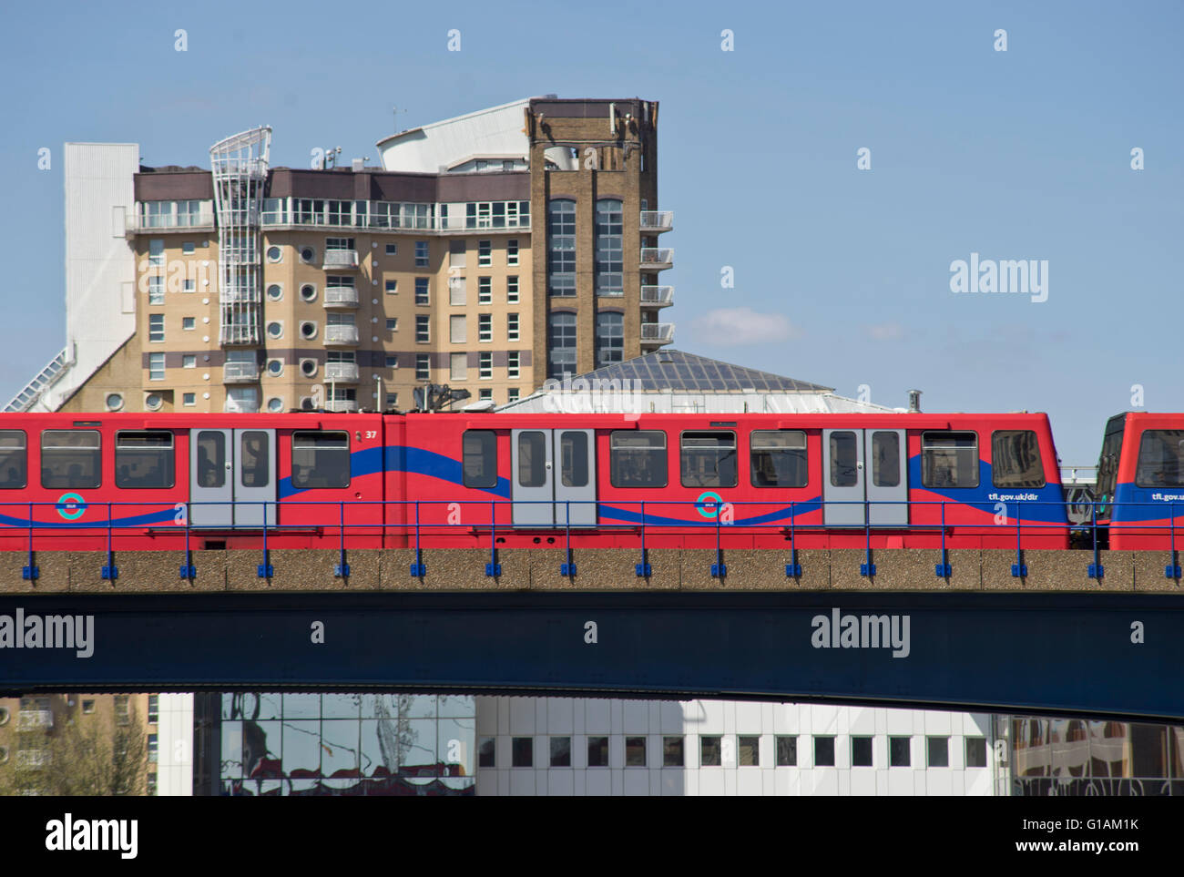 DLR train at Canary Wharf. London, UK Stock Photo - Alamy