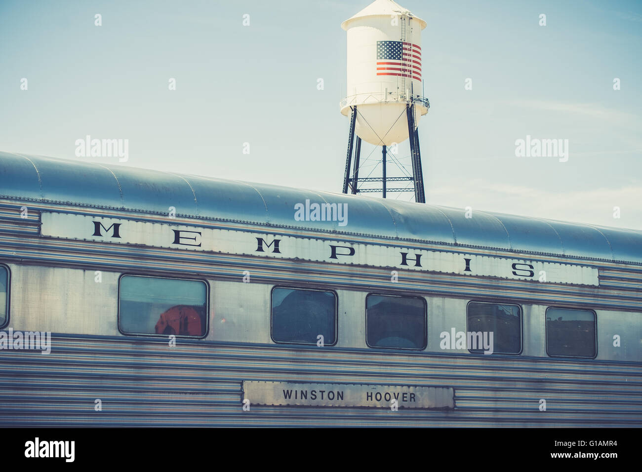 Memphis Railroad passenger car the Winston Hoover, built in 1948, in a ...