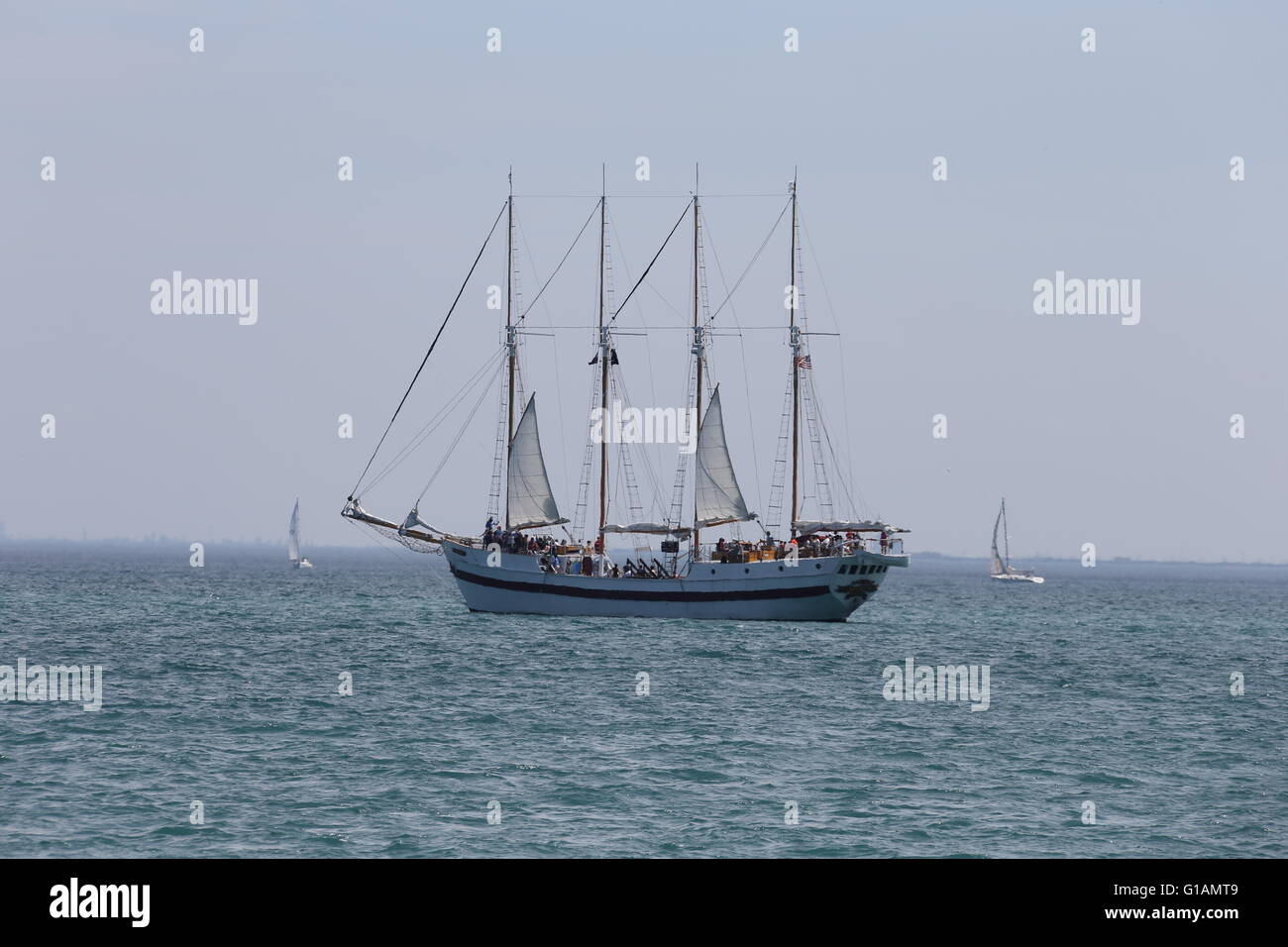 This is a photo of a historic sailboat sailing on Lake Michigan Stock ...