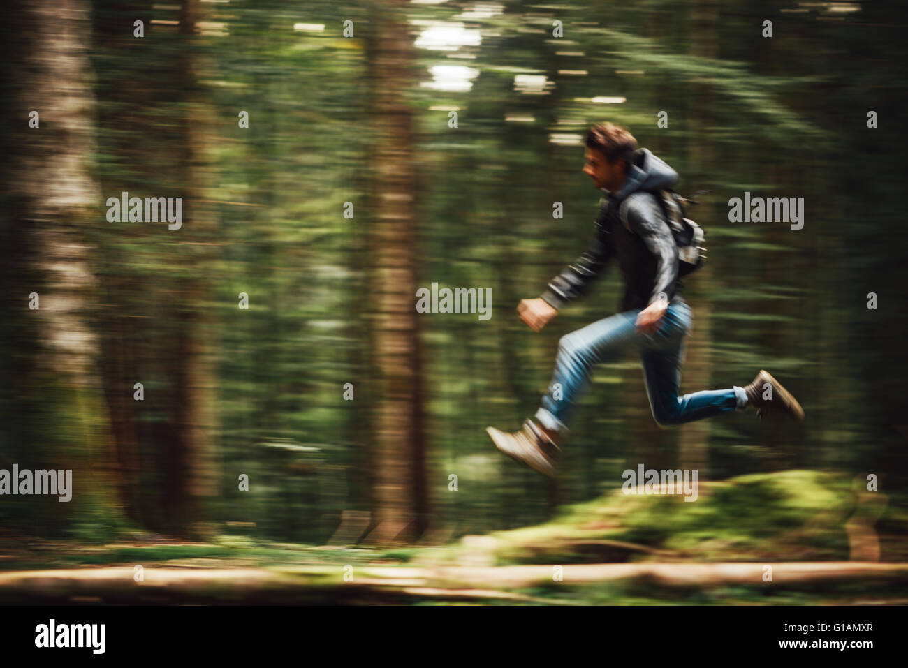 Man running away danger hi-res stock photography and images - Alamy