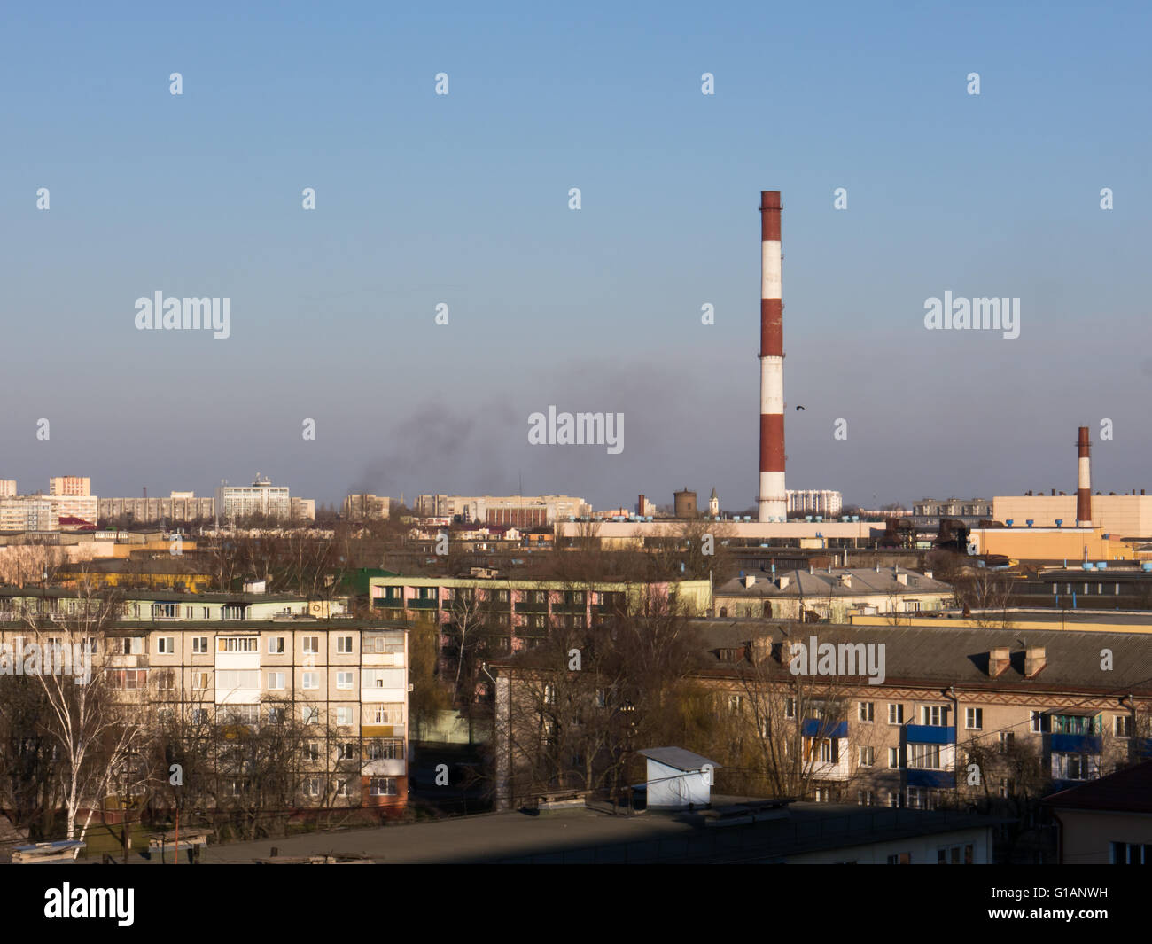 The city outdoor Factory chimneys Stock Photo - Alamy