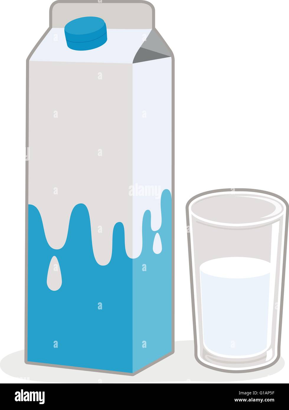 Milk glass and cardboard package Stock Vector Images - Alamy