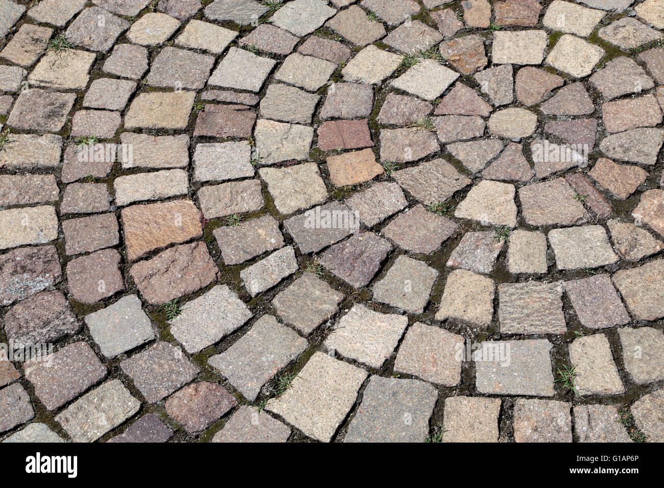 Cobblestones floor circle structure Stock Photo - Alamy