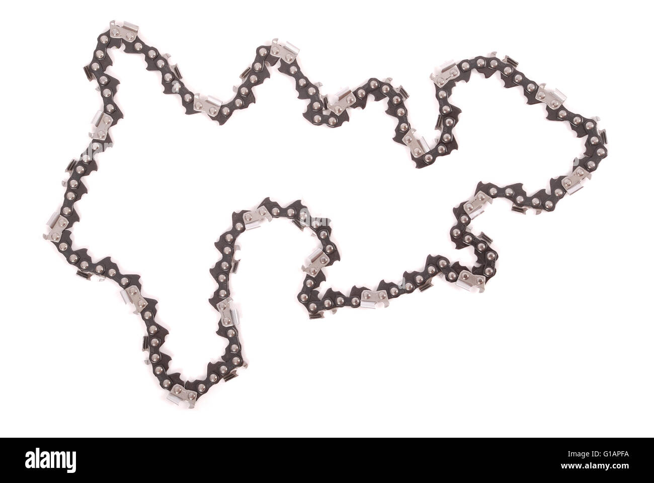 Metal chain saw pattern isolated on white Stock Photo - Alamy
