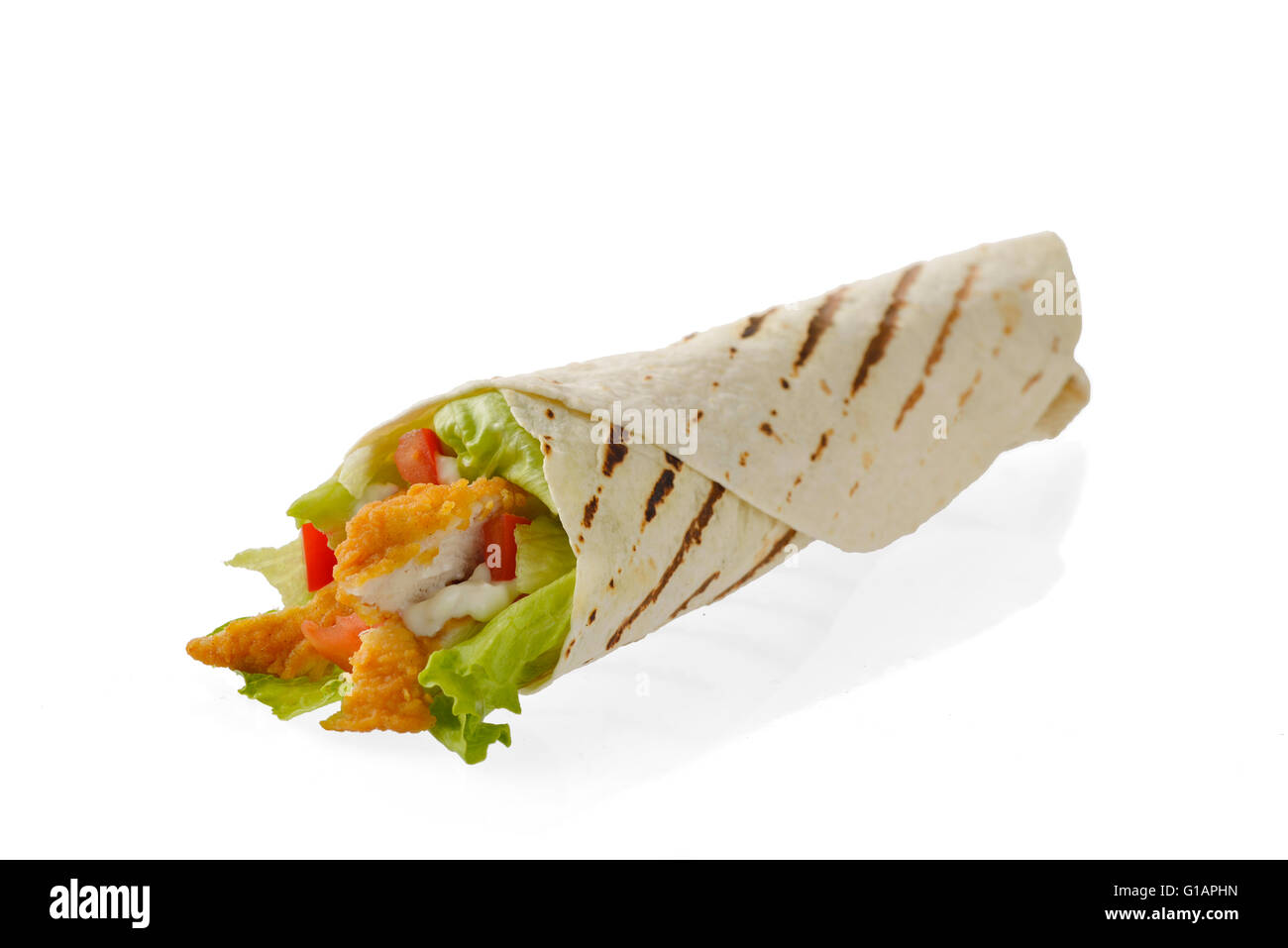 Chicken sandwich wrap on Cut Out Stock Images & Pictures - Alamy