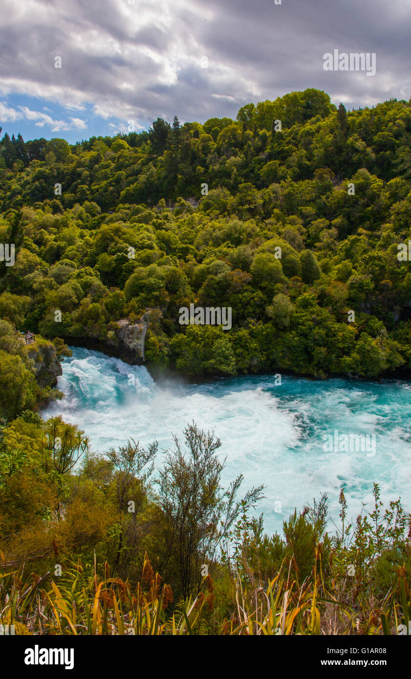 Huka Falls on the Waikato River near Lake Taupo, New Zealand Stock ...