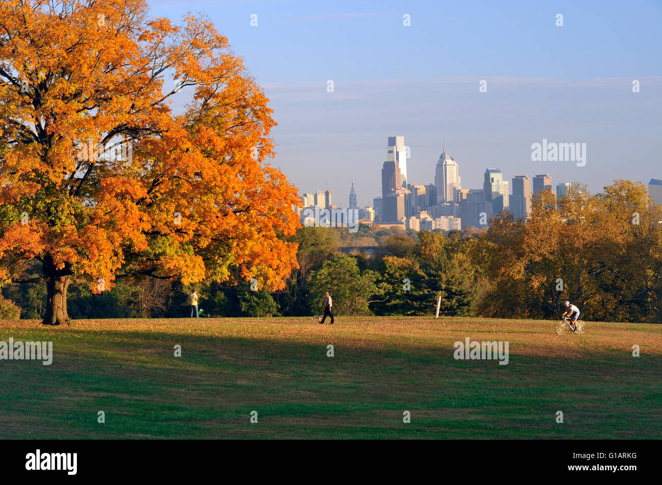 Philadelphia Skyline from Belmont Plateau in Fairmount Park on a ...