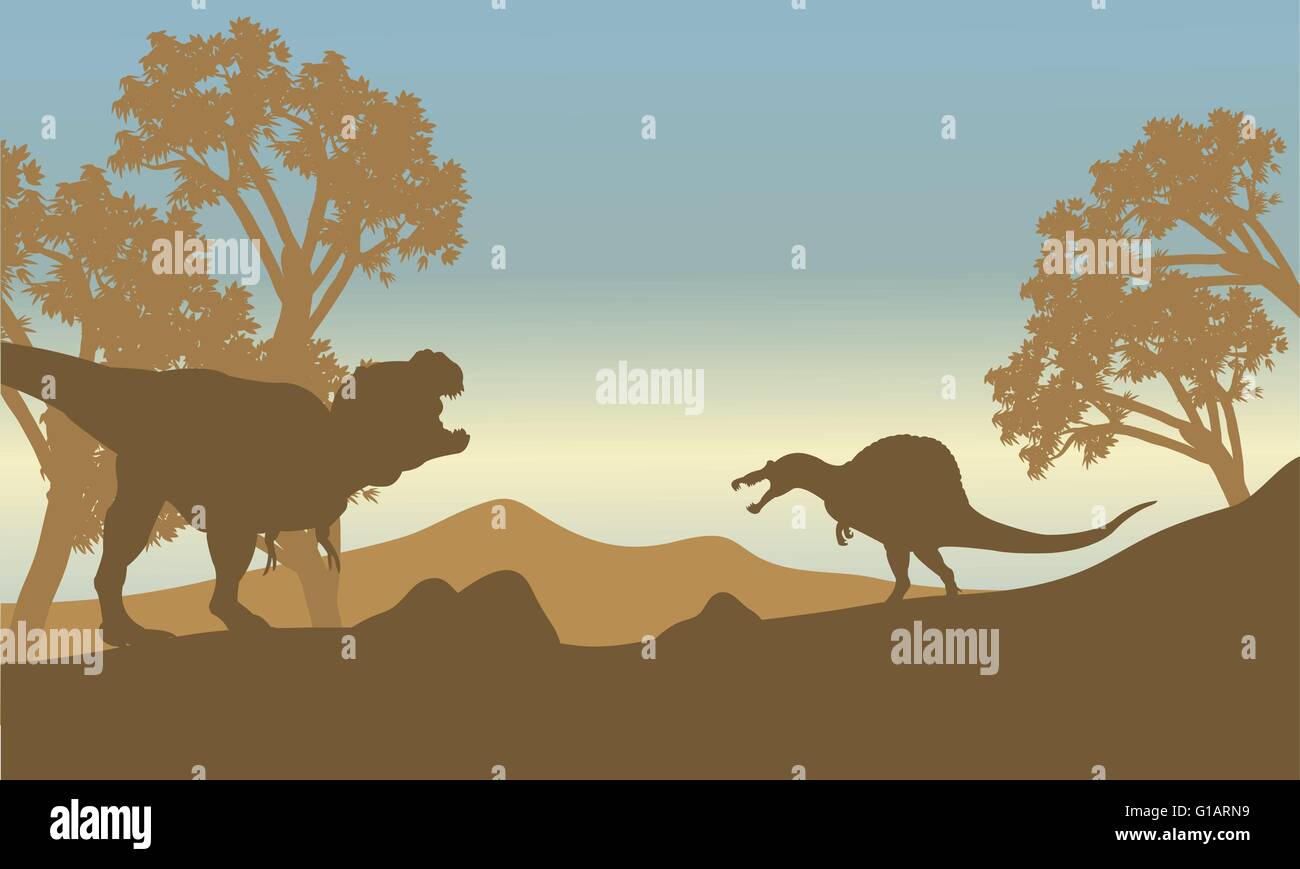 Tyrannosaurus rex and spinosaurus hi-res stock photography and images - Alamy