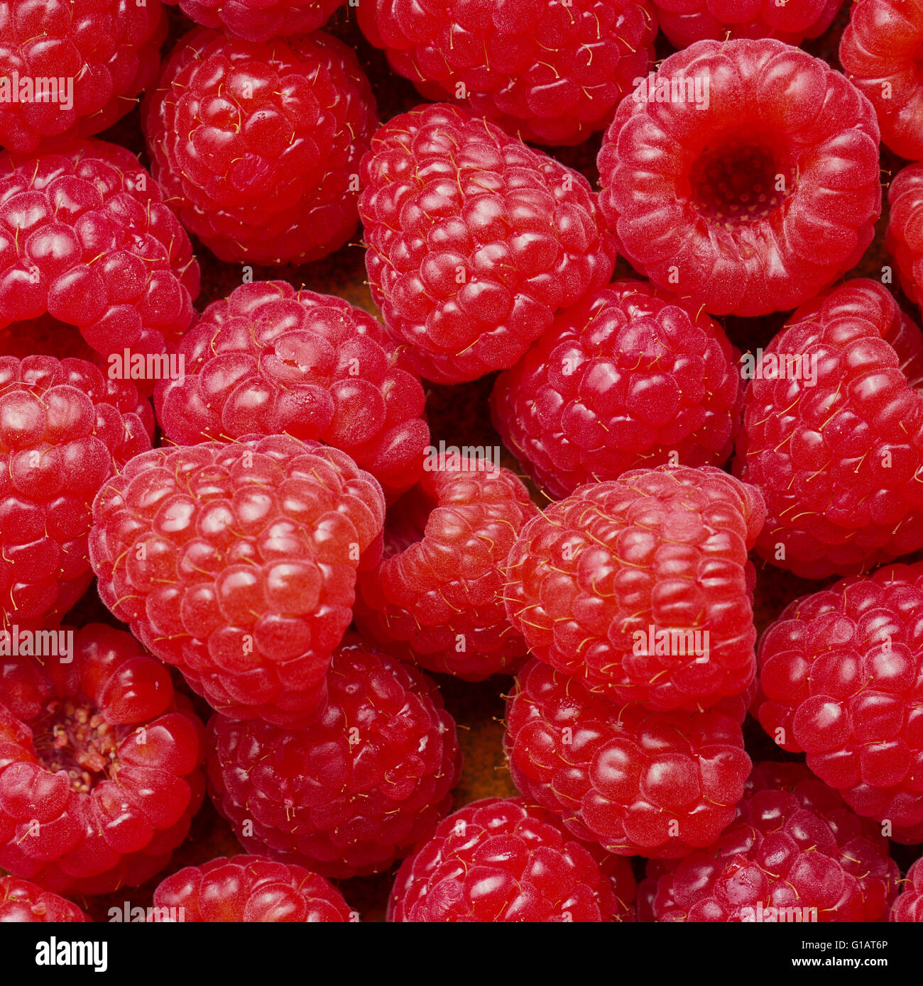 Background of raspberries, view from above Stock Photo - Alamy