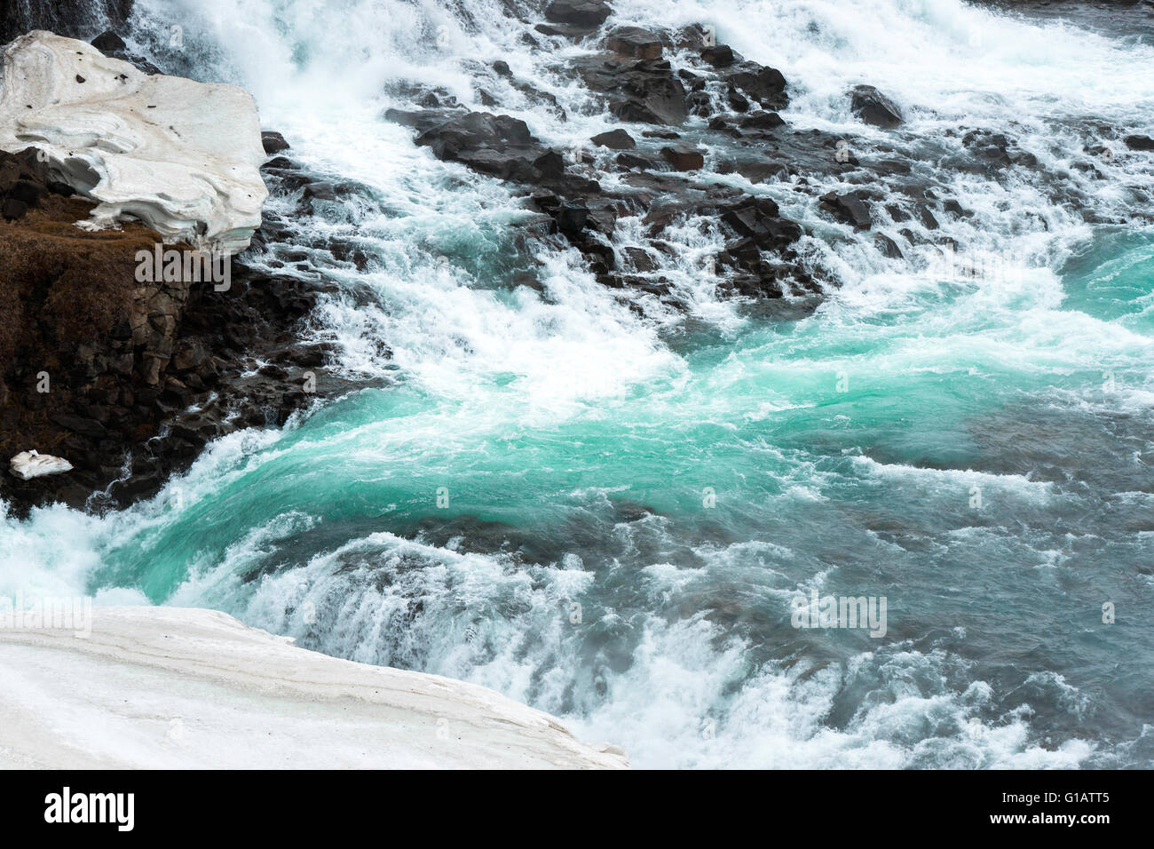 Cold water running down a stream in Iceland Stock Photo - Alamy