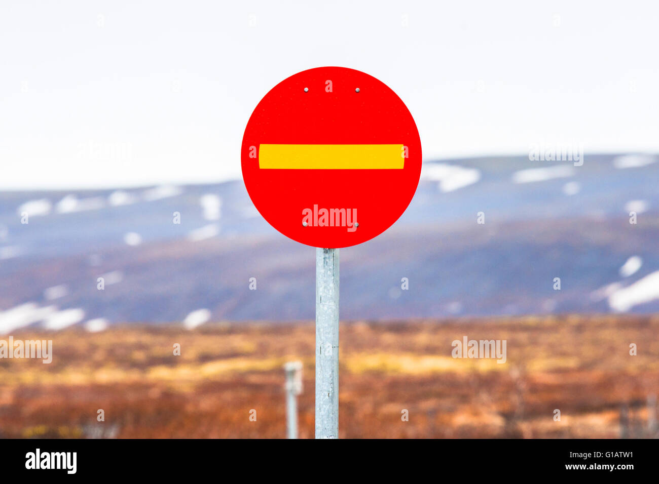 Stop sign in red color in highland landscape Stock Photo - Alamy