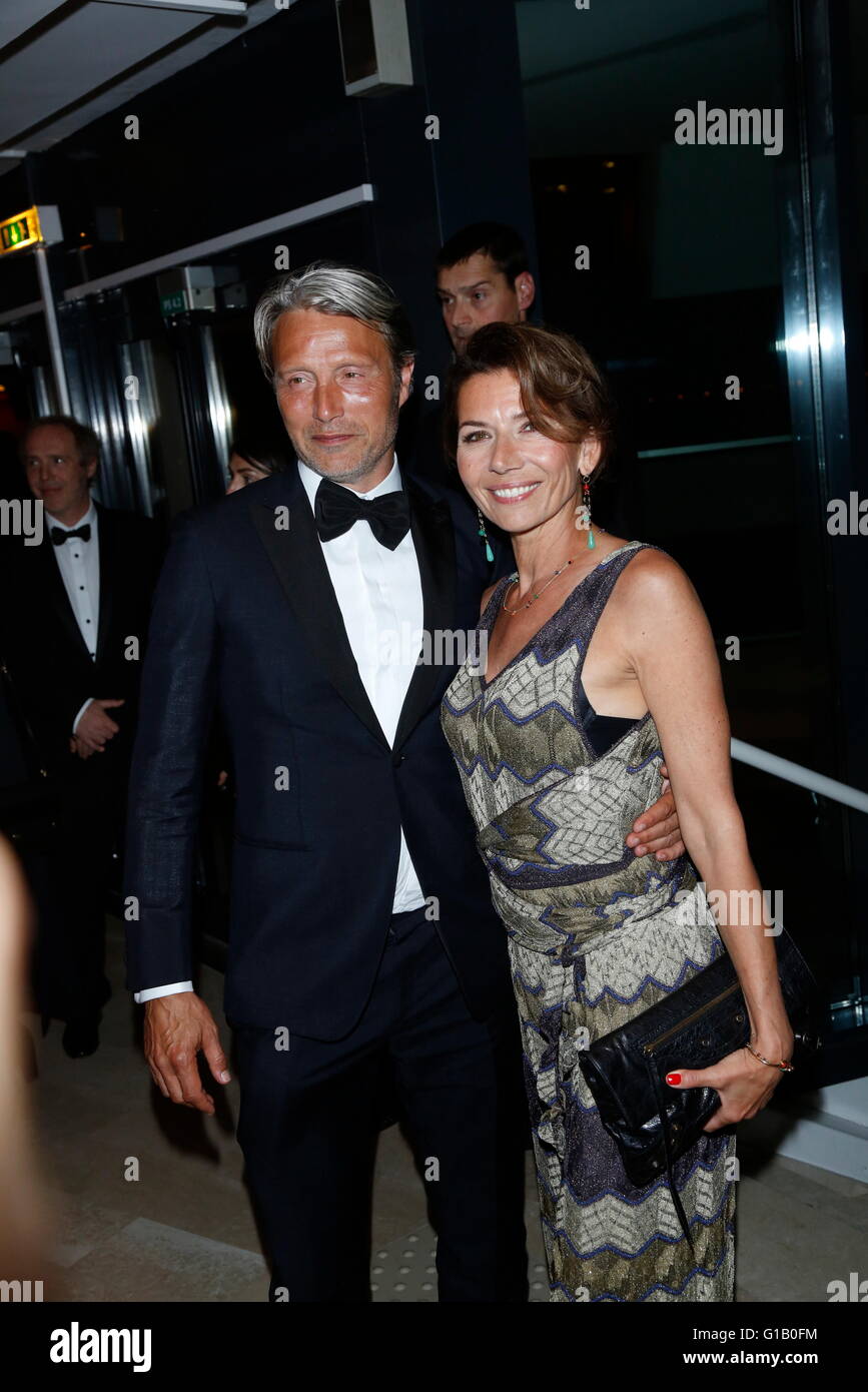 Cannes, France. 11th May, 2016. Actor Mads Mikkelsen and his wife Hanne ...