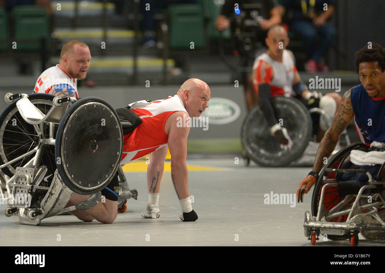 Orlando, Florida, USA. 11th May, 2016. A wheelchair rugby player on the ...
