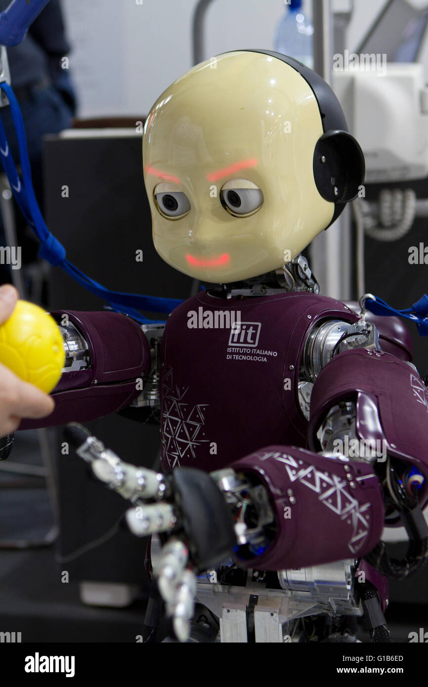 Torino, Italy. 12th May 2016. Italian humanoid robot iCub built by ...