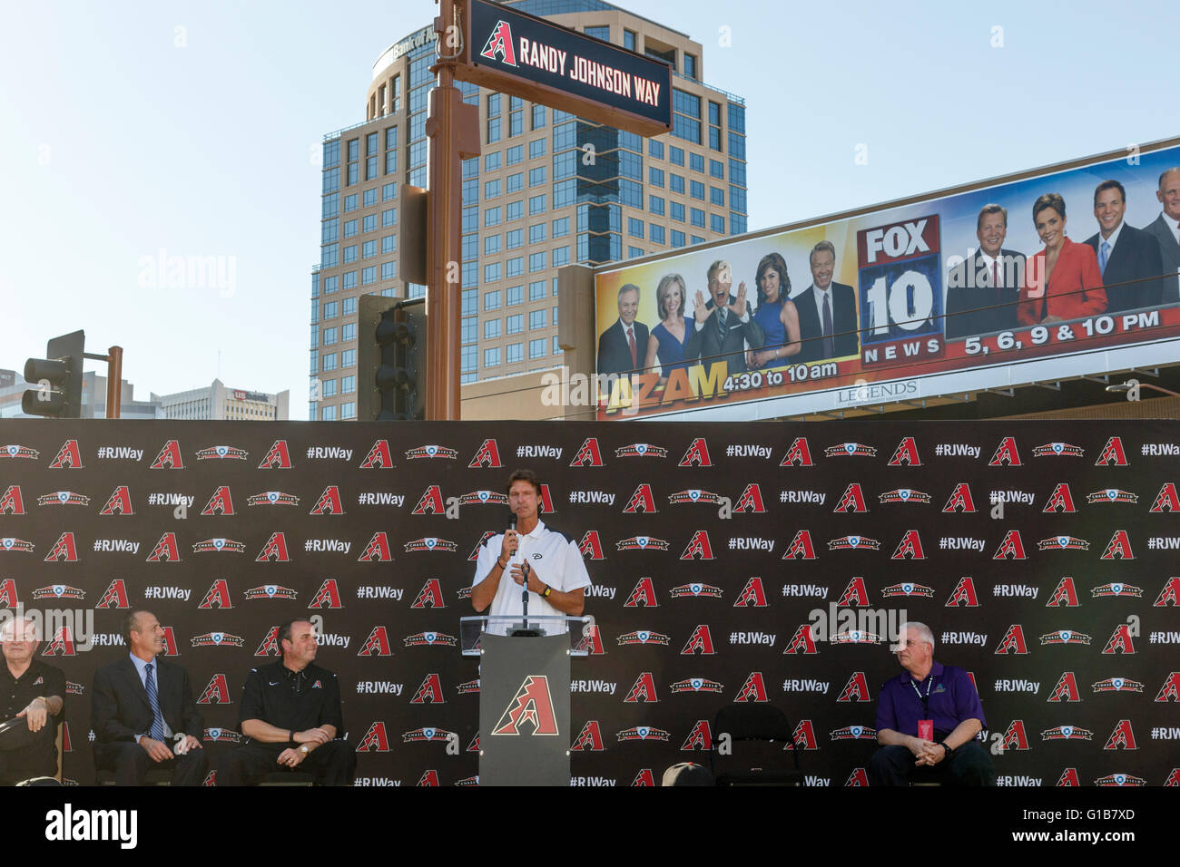 Phoenix, Arizona, USA. 12th May, 2016. The south 400 block of Jefferson ...