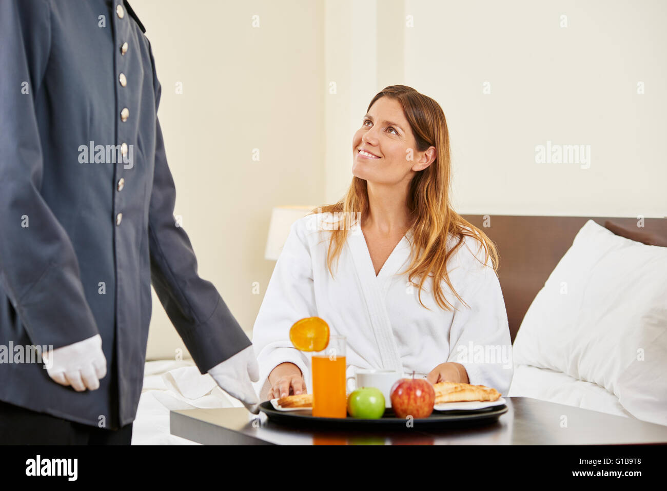 Hotel room service tray hi-res stock photography and images - Alamy