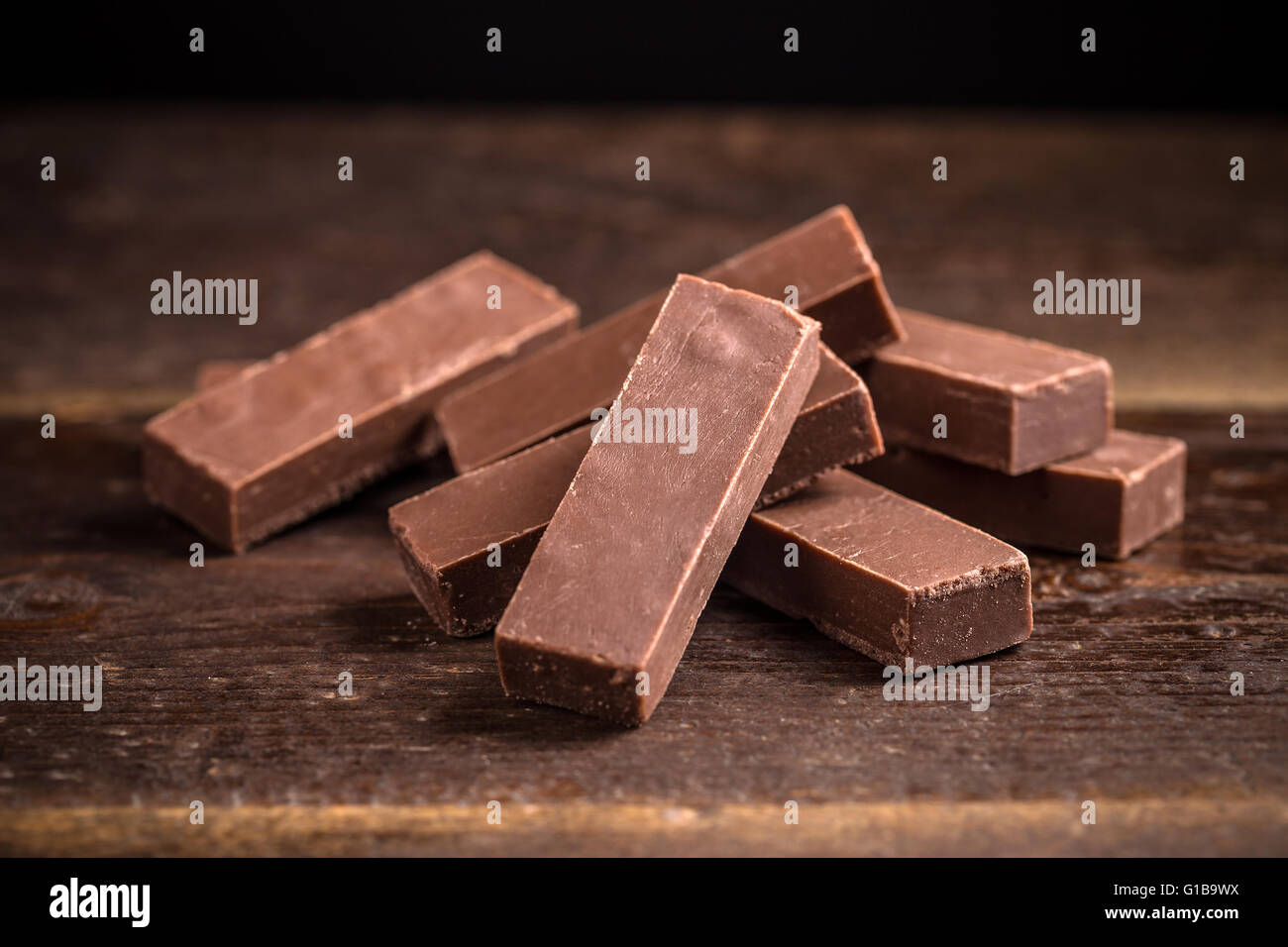 Stack of homemade chocolate sticks Stock Photo - Alamy