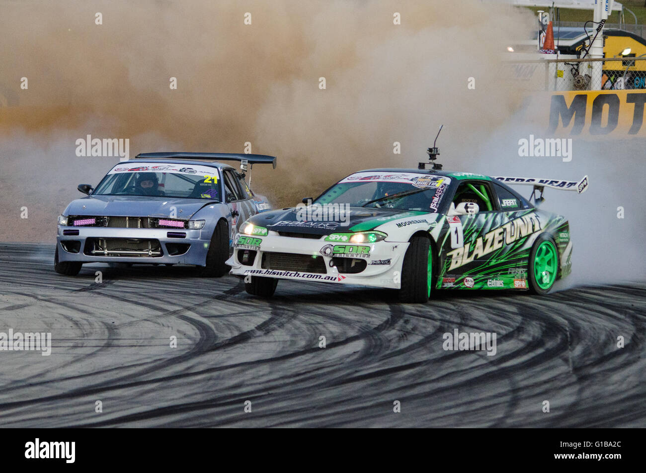 Sydney, Australia - 19th December 2015: Drift racers compete in the Hi ...