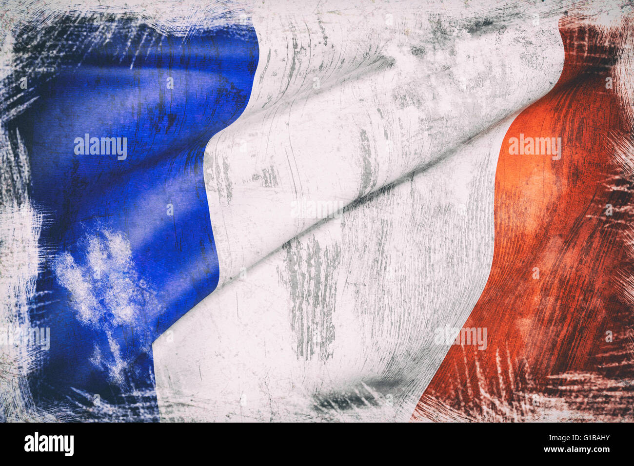 Illustration old dirty france flag hi-res stock photography and images ...
