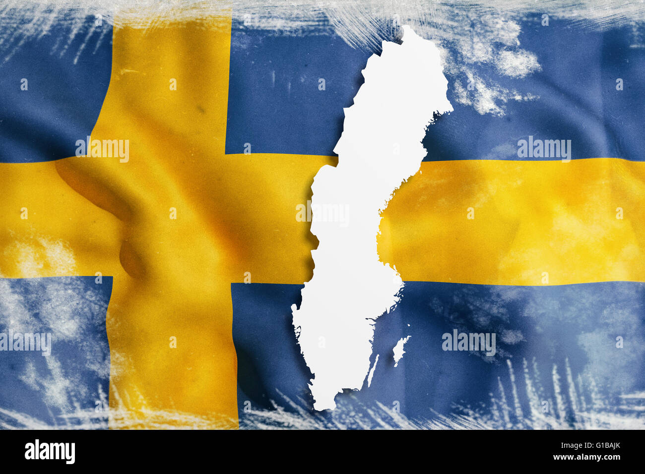 3d rendering of Sweden map and flag on background Stock Photo - Alamy