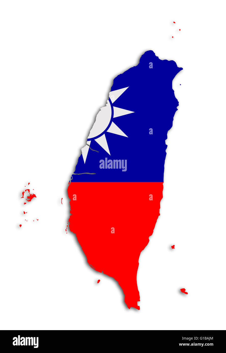 Flag map of taiwan Cut Out Stock Images & Pictures - Alamy