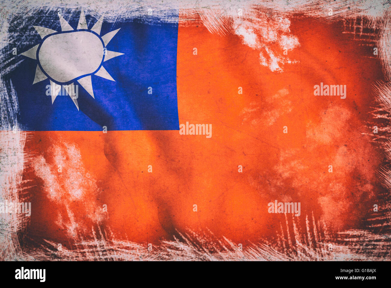 3d rendering of an old Taiwan flag Stock Photo - Alamy