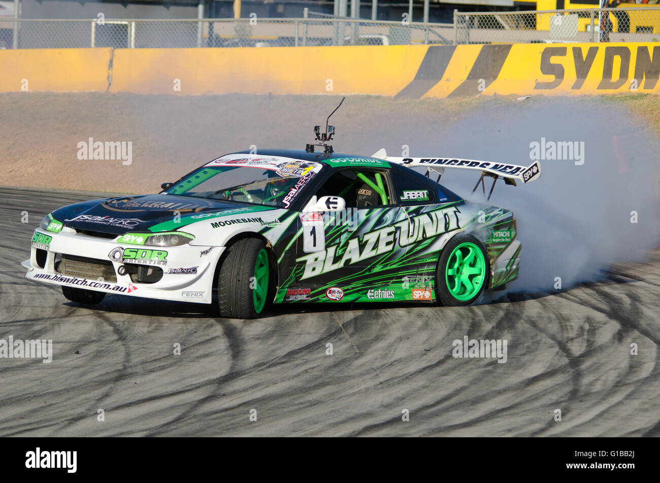 Sydney, Australia - 19th December 2015: Drift racers compete in the Hi ...