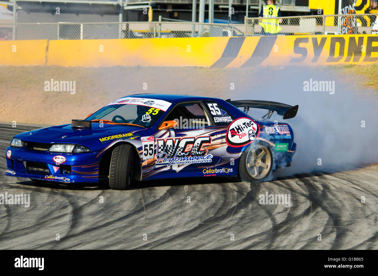 Sydney, Australia - 19th December 2015: Drift racers compete in the Hi ...