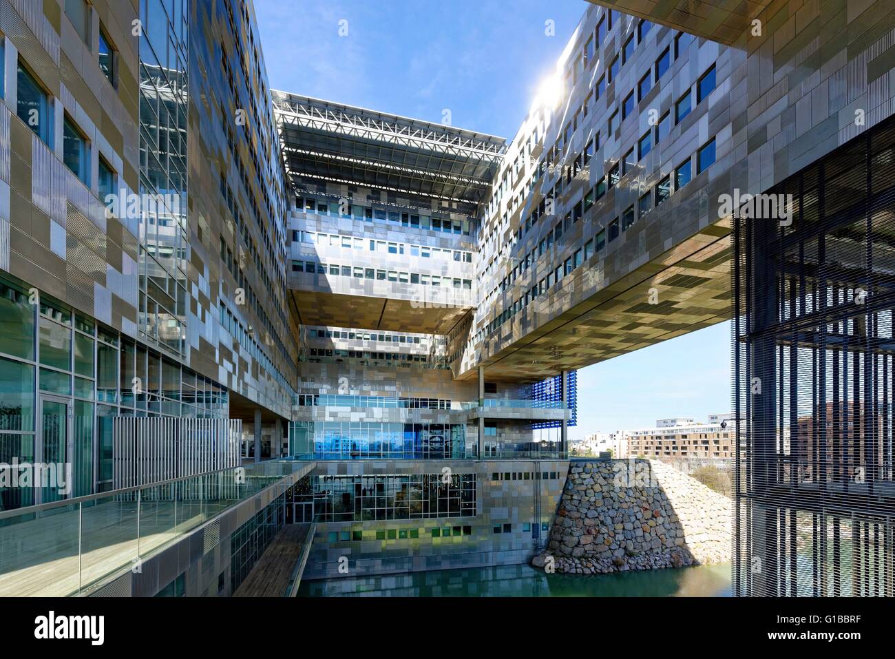 France, Herault, Montpellier, district of Port Marianne, City hall of ...