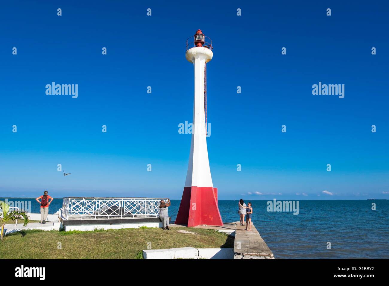 Belize, Belize district, Belize City, Saint George Fort lighthouse and ...