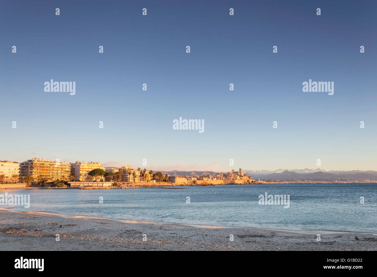 France, Alpes Maritimes, Antibes city from the Salis beach Stock Photo ...