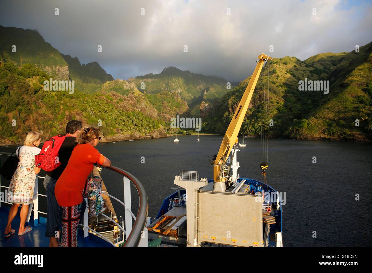 France, French Polynesia, Marquesas islands archipelago, Aranui 5 ...