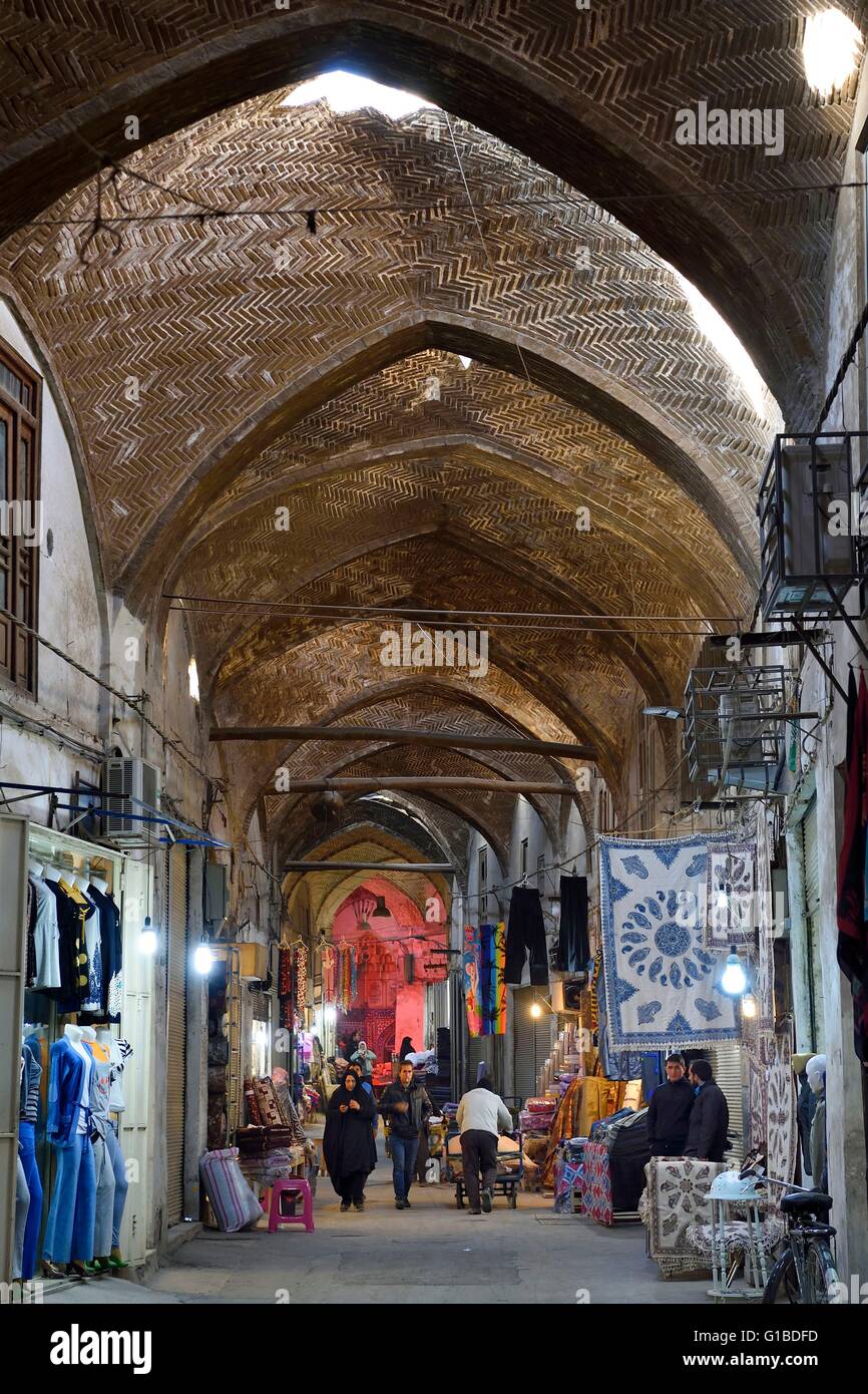 Iran, Isfahan Province, Isfahan, Bazar-e Bozorg (Great Bazaar), a ...