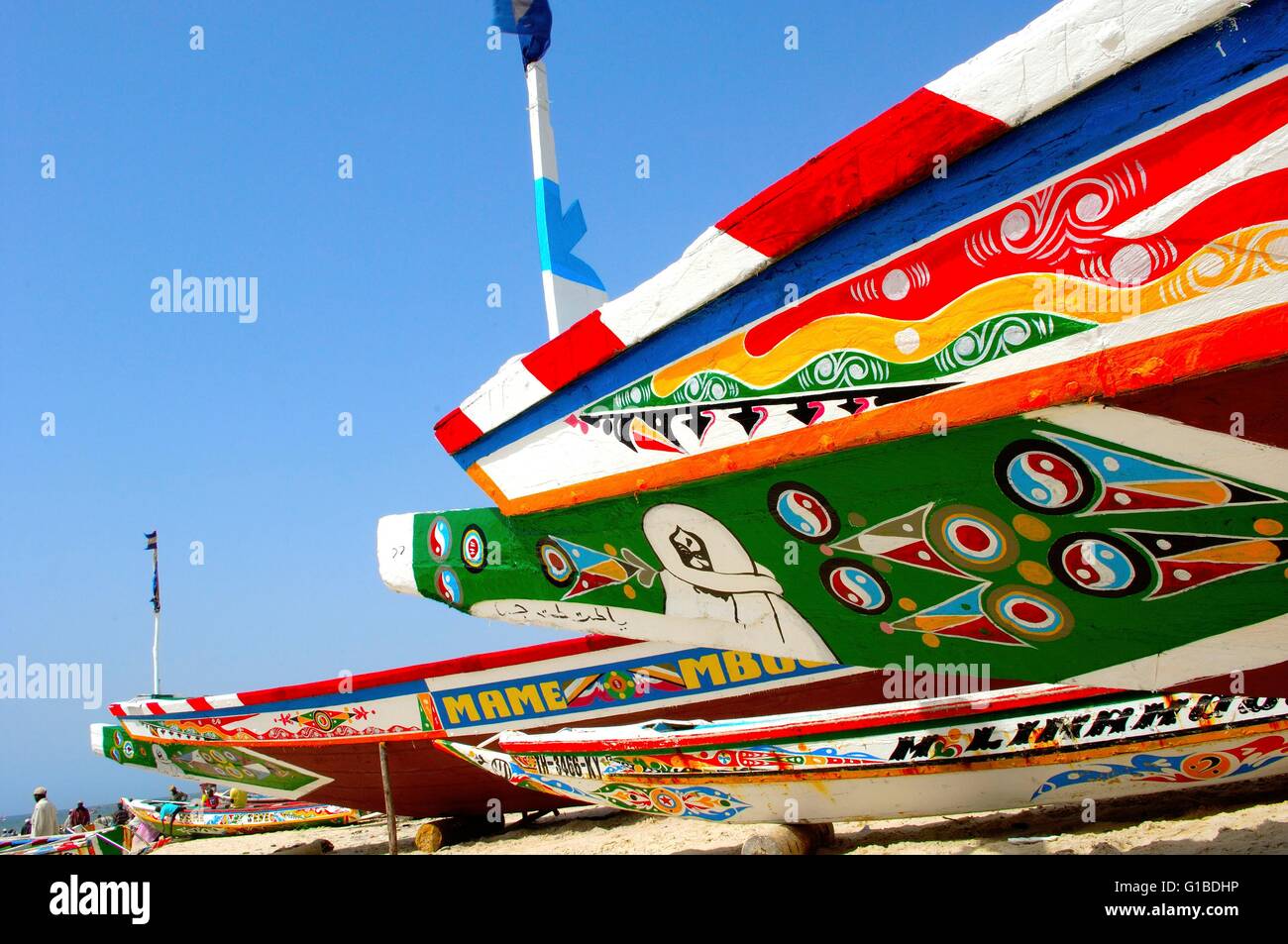 Senegal, Thies region, Kayar, ocean-going canoes Stock Photo - Alamy